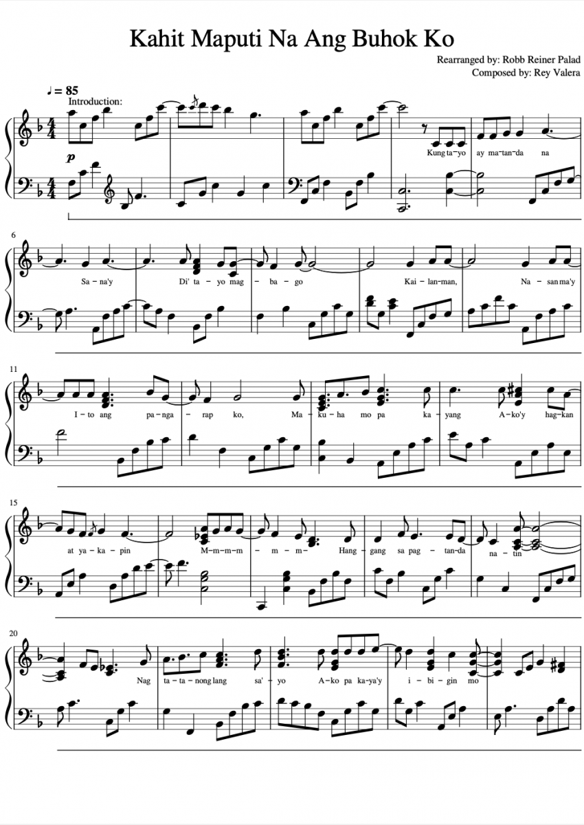 Noel Cabangon Kahit Maputi Na Ang Buhok Ko Sheet Music Downloads